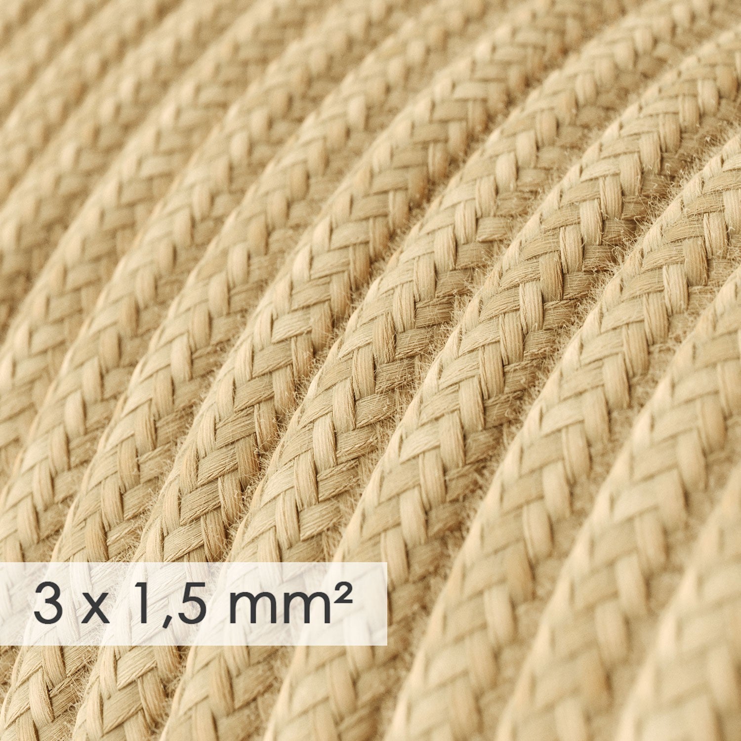 Cable redondo cal. 14 tejido en yute natural Creative Cables – A Escala